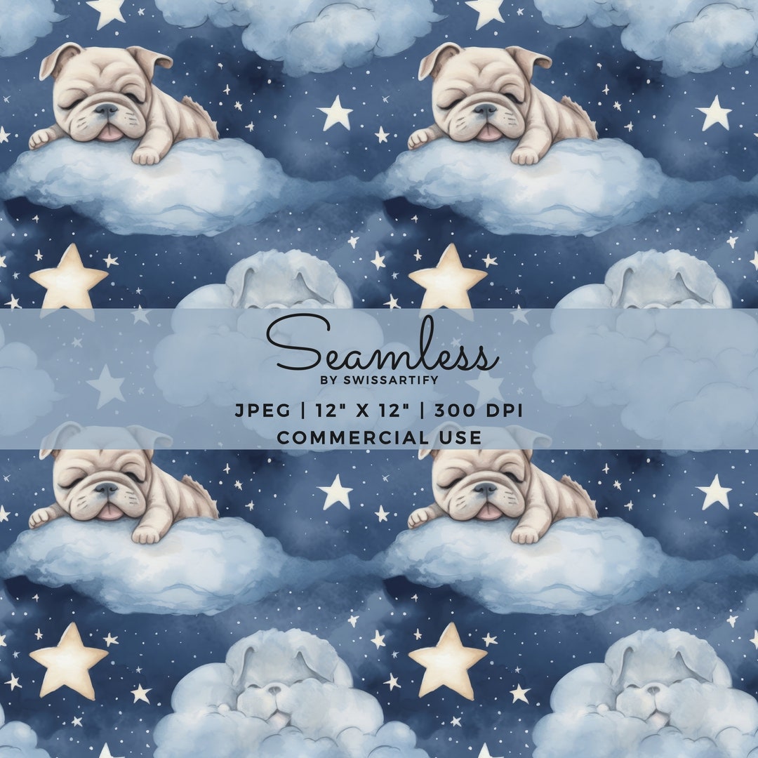 French Bulldog Seamless Pattern | Watercolor Digital Paper | Frenchie ...