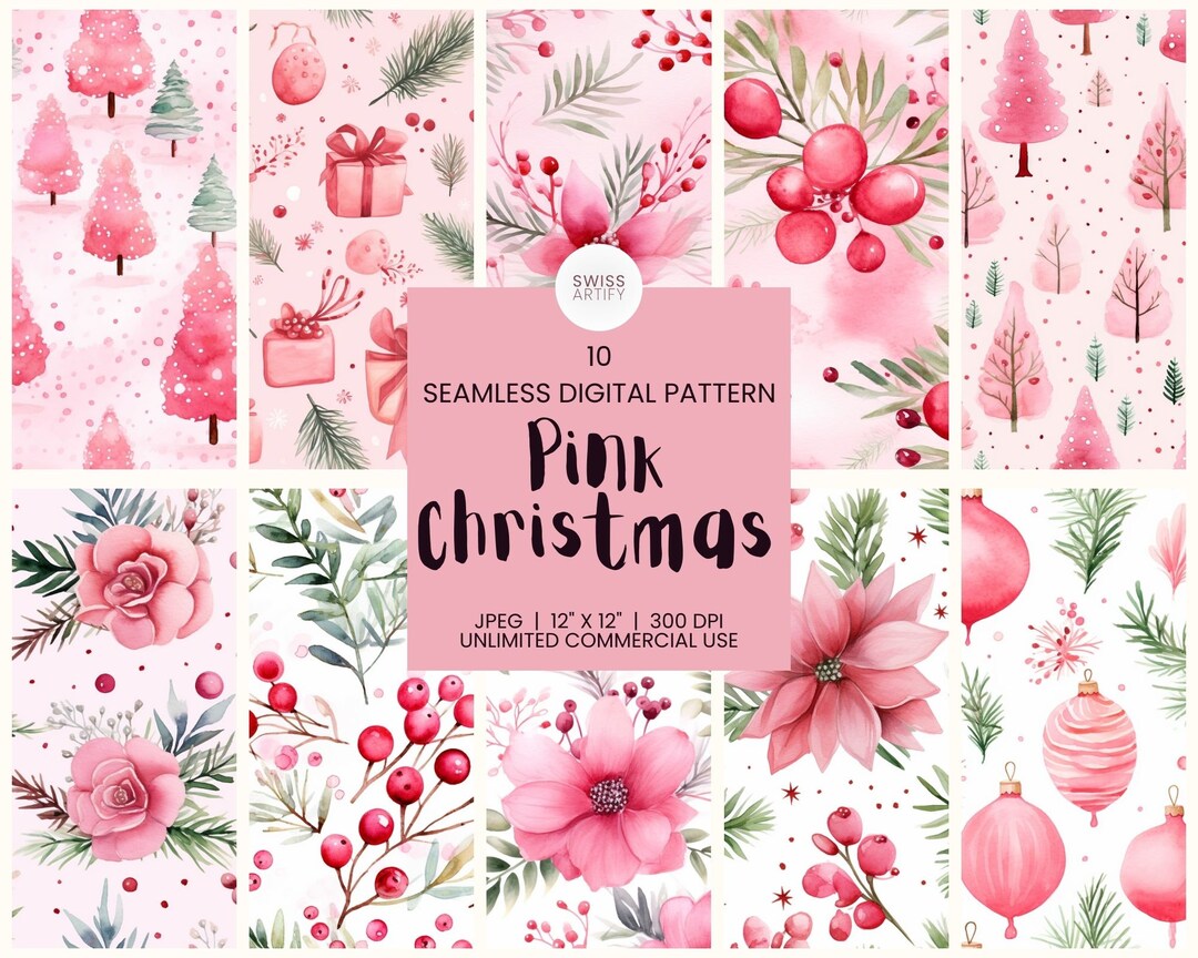 Merry Christmas Digital Paper Pack | Seamless Xmas Textures | Winter ...