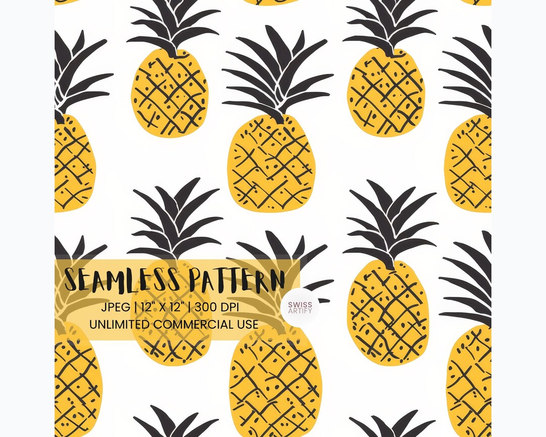 Seamless Pineapples | Repeatable Pattern | Pineapple Digital Paper ...