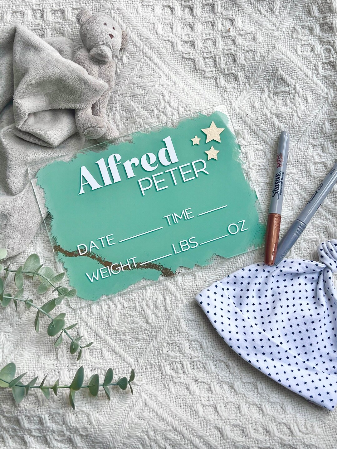 Baby Hospital Sign, Birth Announcement Sign, Newborn Stats Sign ...