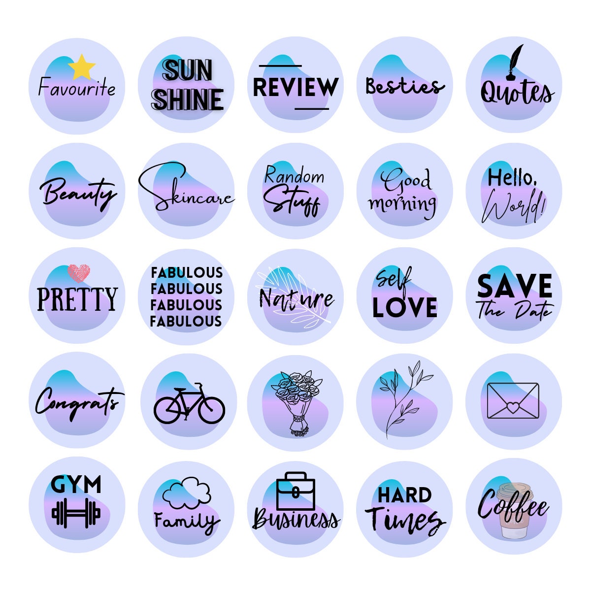 Blue and Purple Gradient Instagram Highlight Icon - Etsy