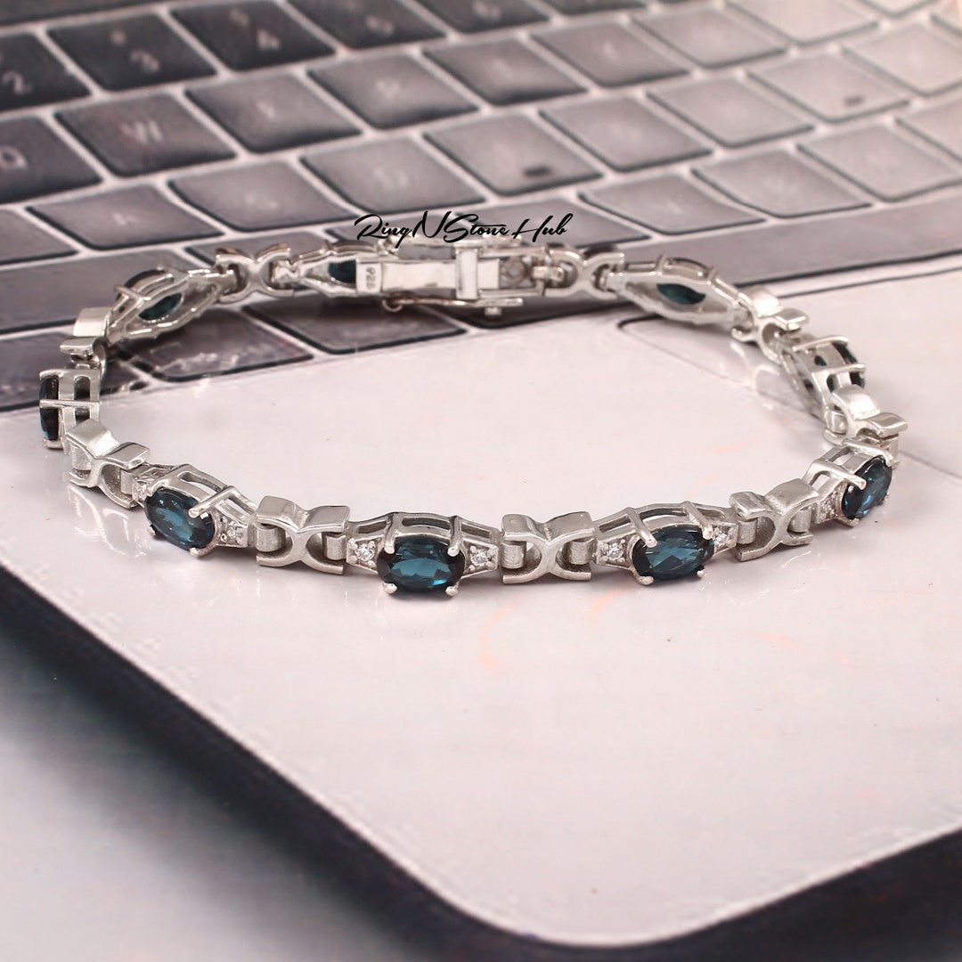 Alexandrite Bracelet-color Changing Gemstone-sterling Silver Bracelet ...