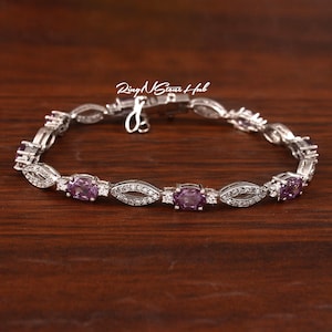 Silver Alexandrite Bracelet-color Changing Gemstone-sterling Silver ...