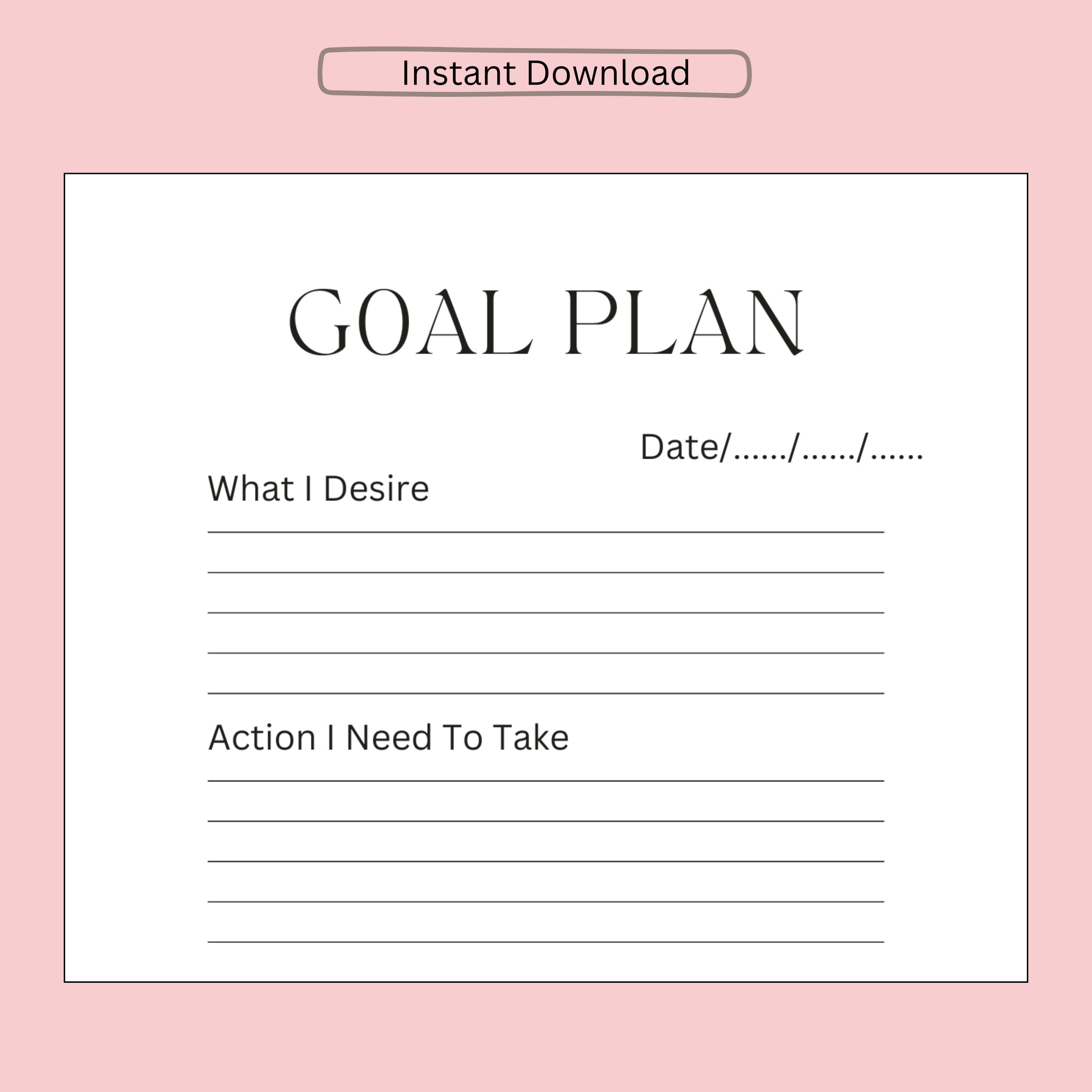 Goal Plan, Goal Setting, Simple Planner, A4/a5/letter/half Letter ...