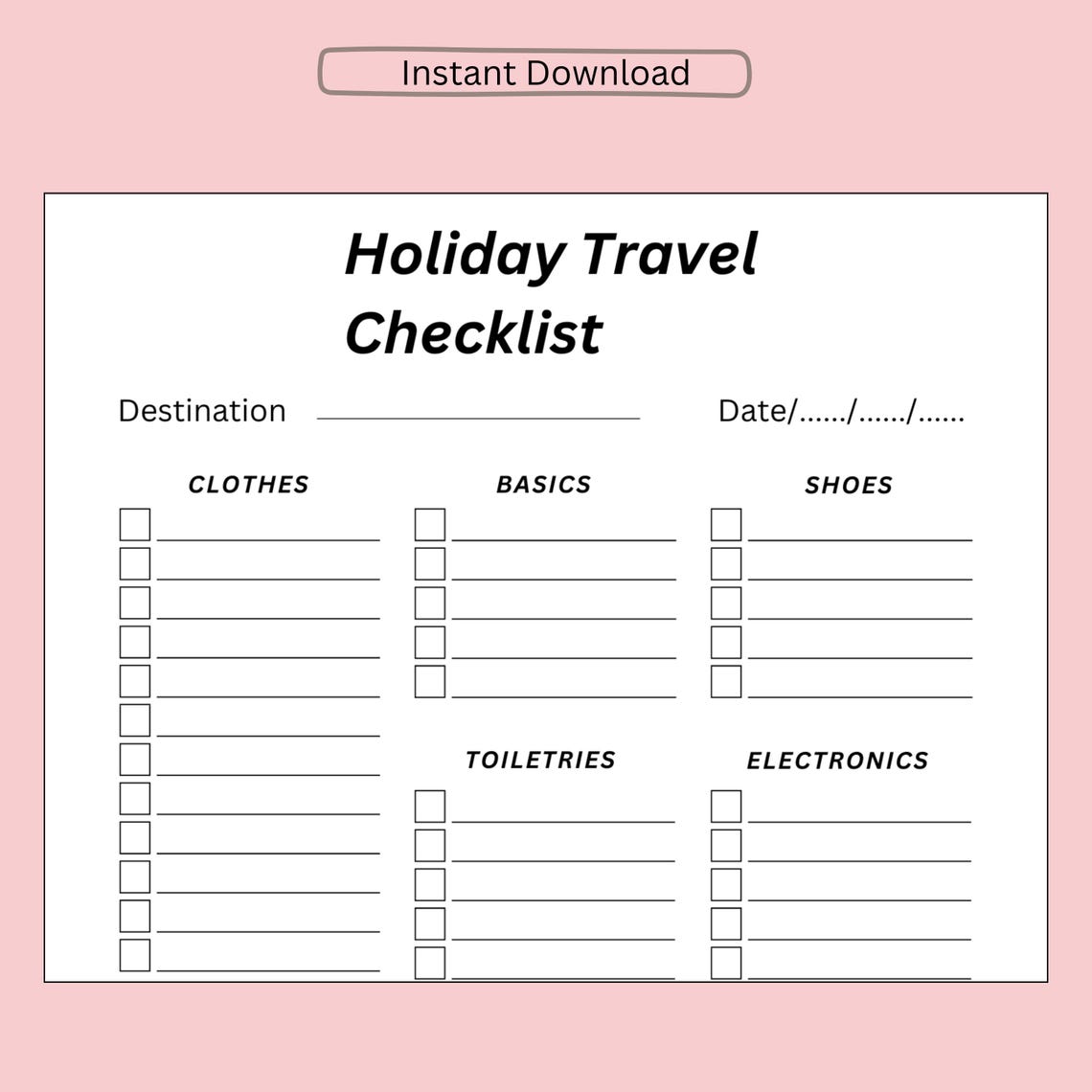 Holiday Travel Packing List, Clothes, Electronics, Shoes, Toiletries ...