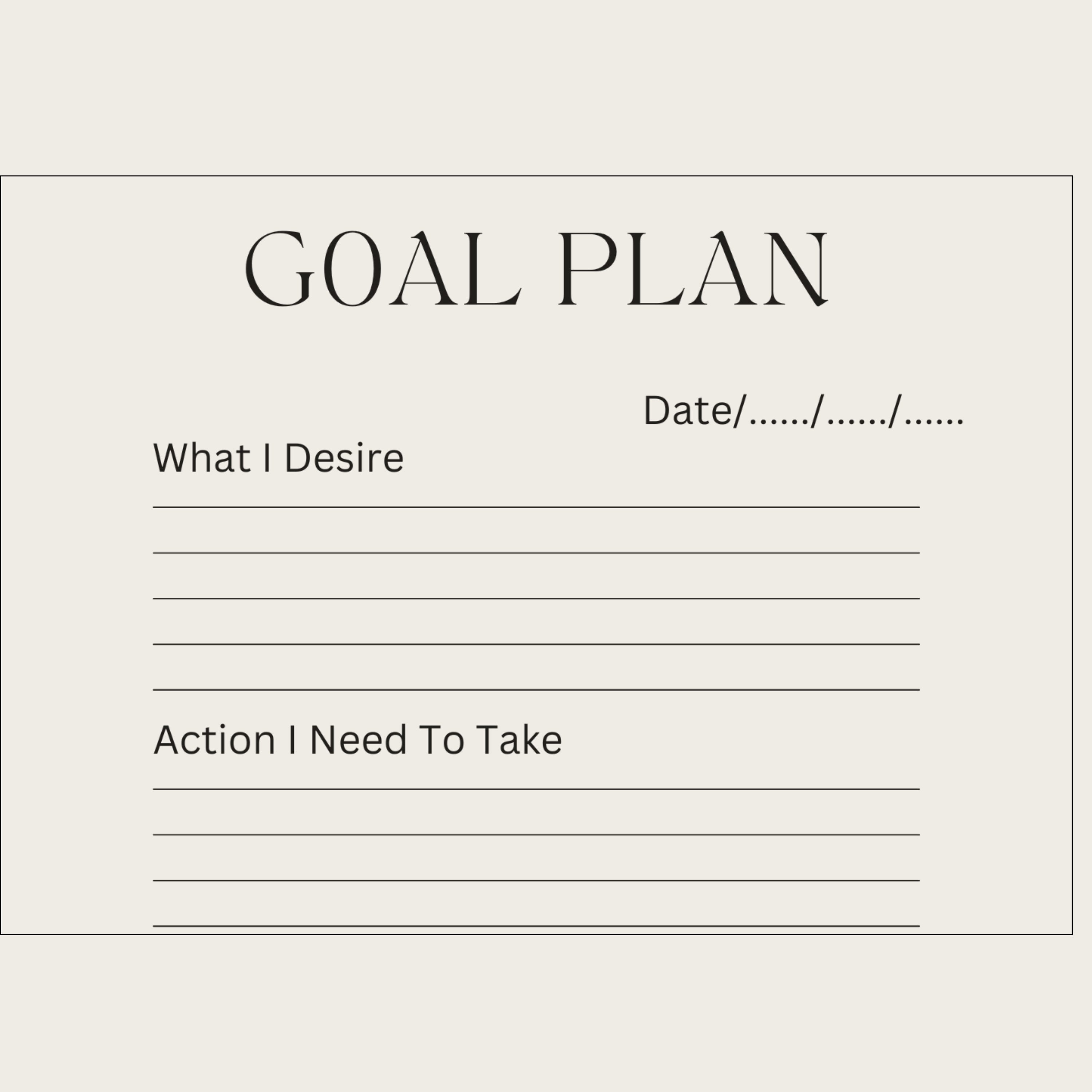 Goal Plan, Goal Setting, Simple Planner, A4/a5/letter/half Letter ...