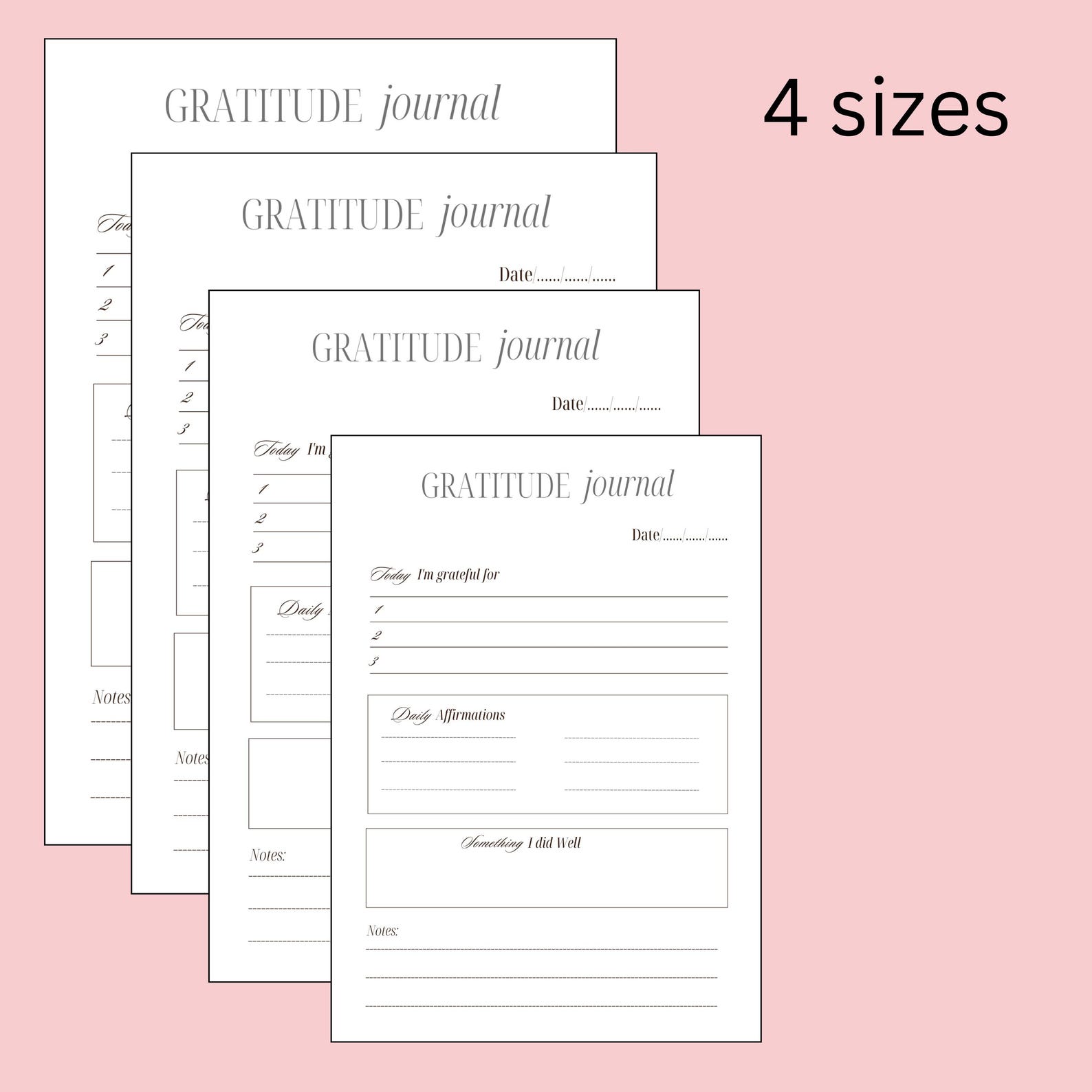 Gratitude Journal, Thankfulness Diary, Daily Gratitude Log, A4/a5 ...