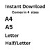 Study Planner, School, University, A4/a5/letter/half Letter, Instant ...