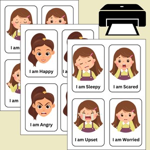 Emotion Flashcards, Home/school, A4/a5/letter/half Letter, Instant ...
