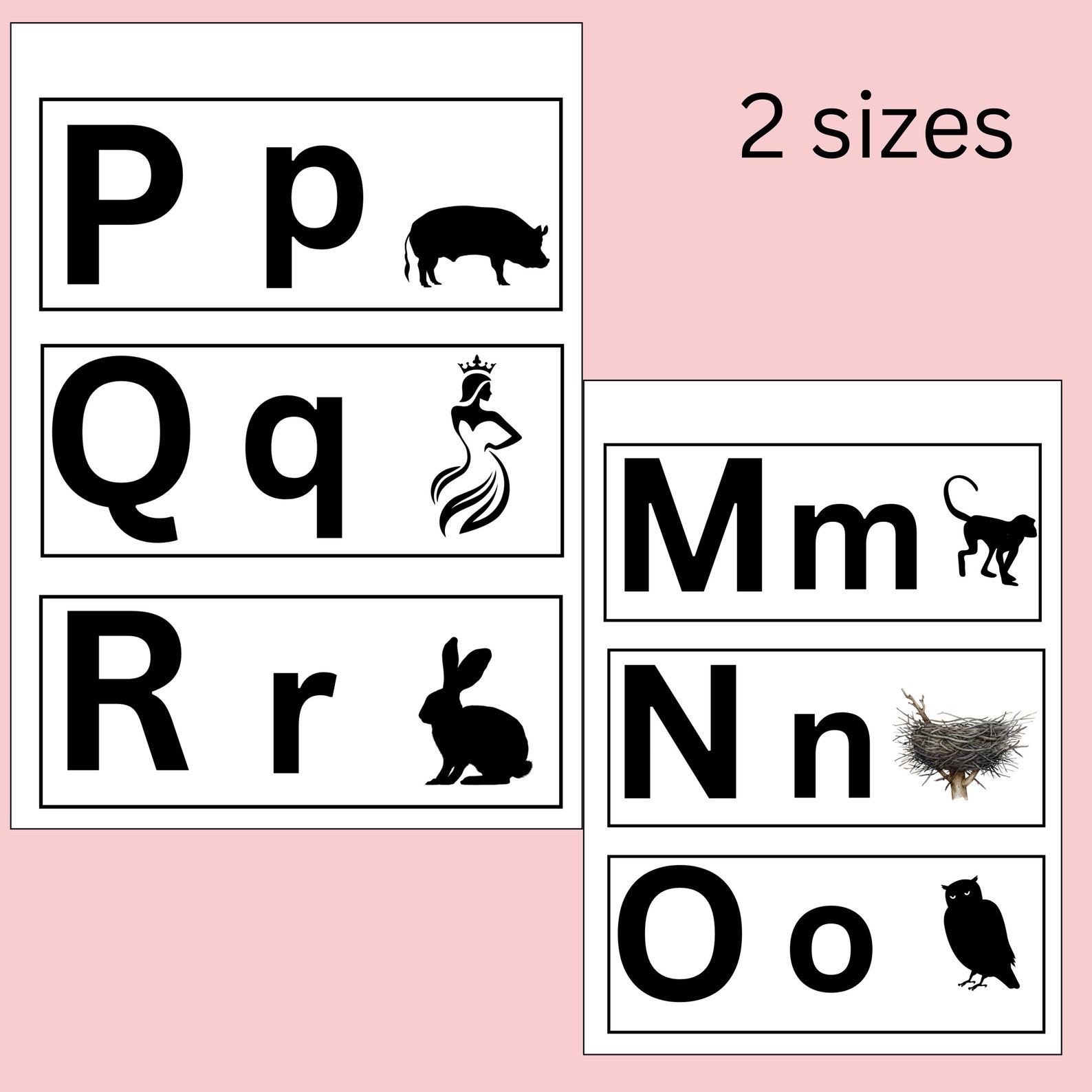 Alphabet Flash Cards, Children Visual Learning, A4/A5/ Instant Download ...
