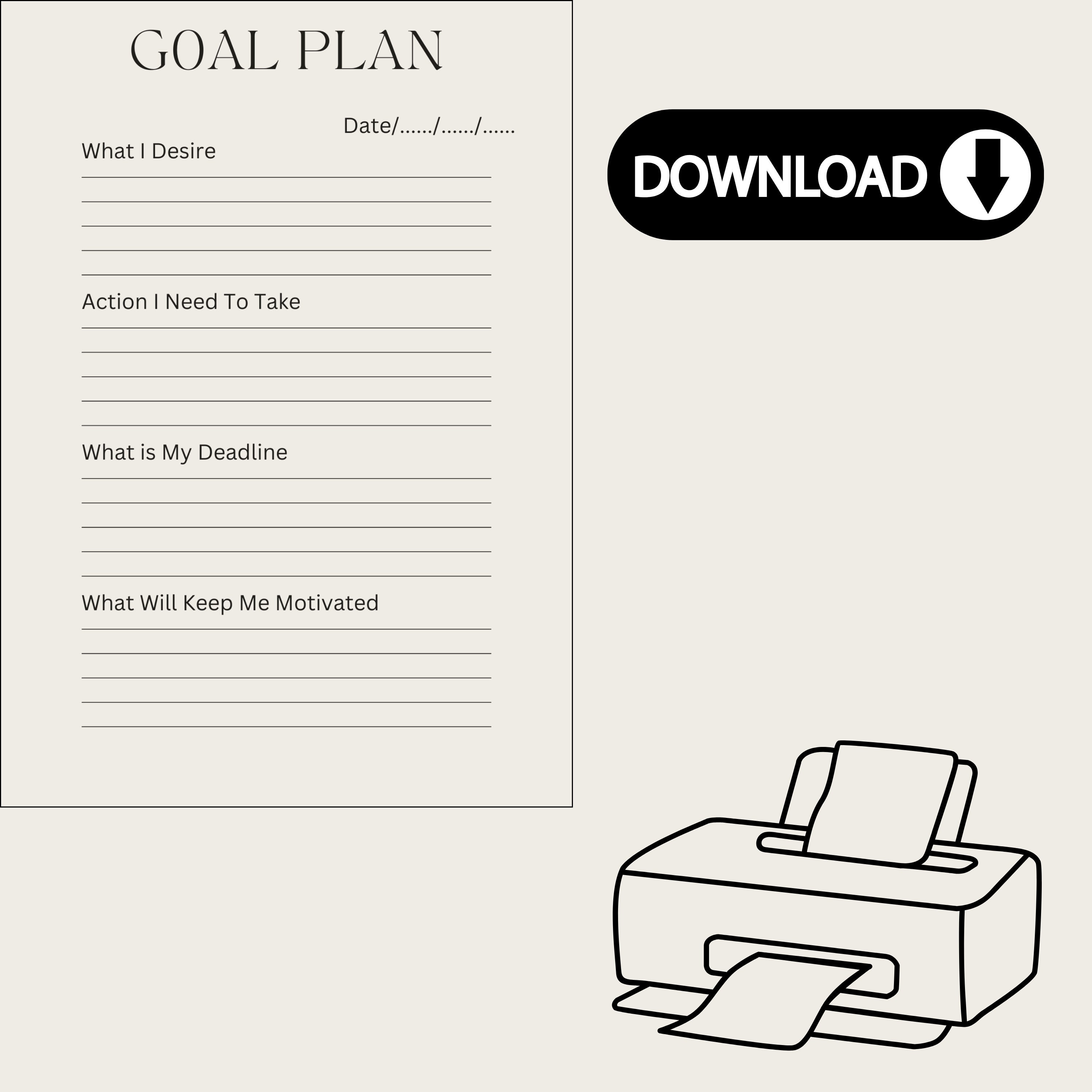 Goal Plan, Goal Setting, Simple Planner, A4/a5/letter/half Letter ...