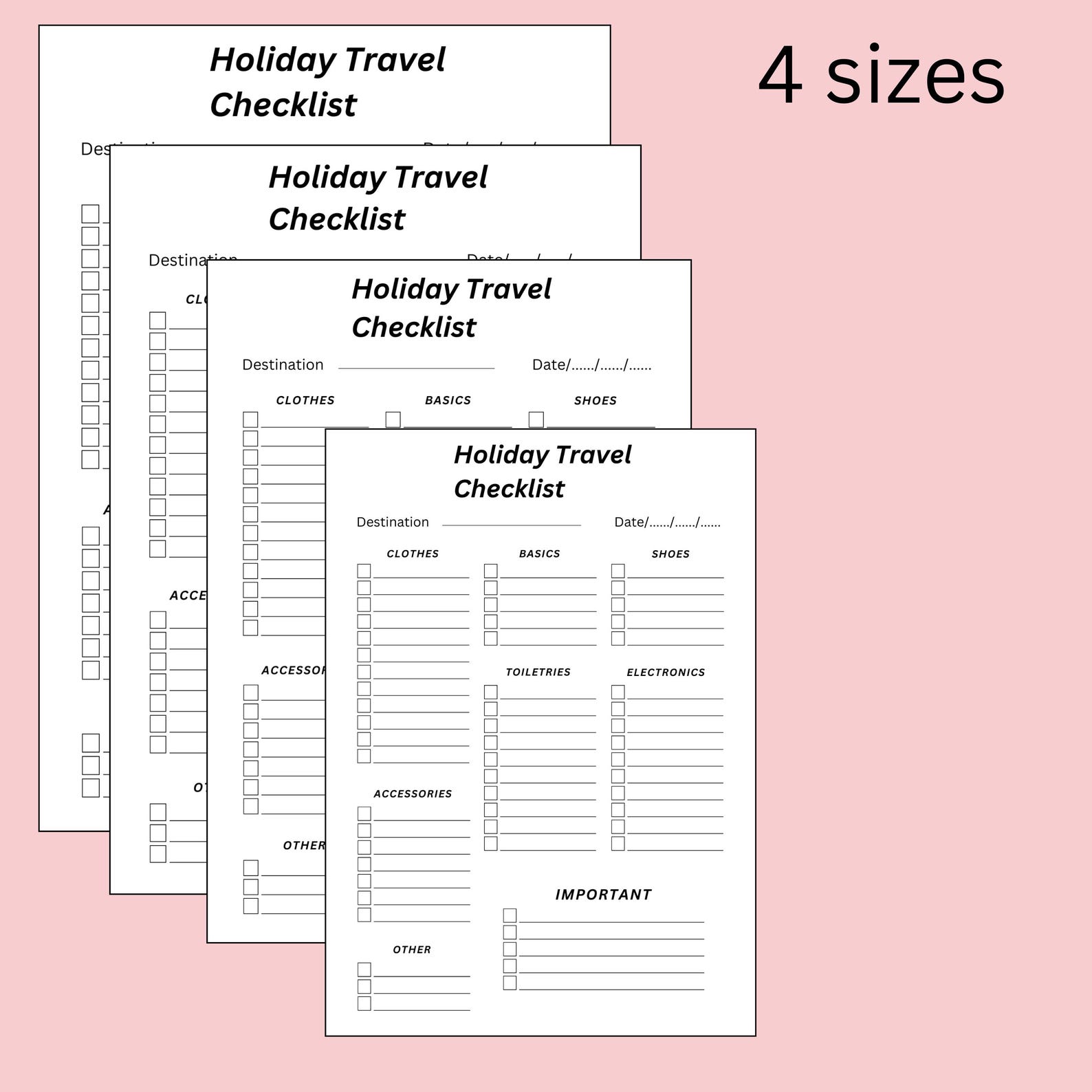 Holiday Travel Packing List, Clothes, Electronics, Shoes, Toiletries ...
