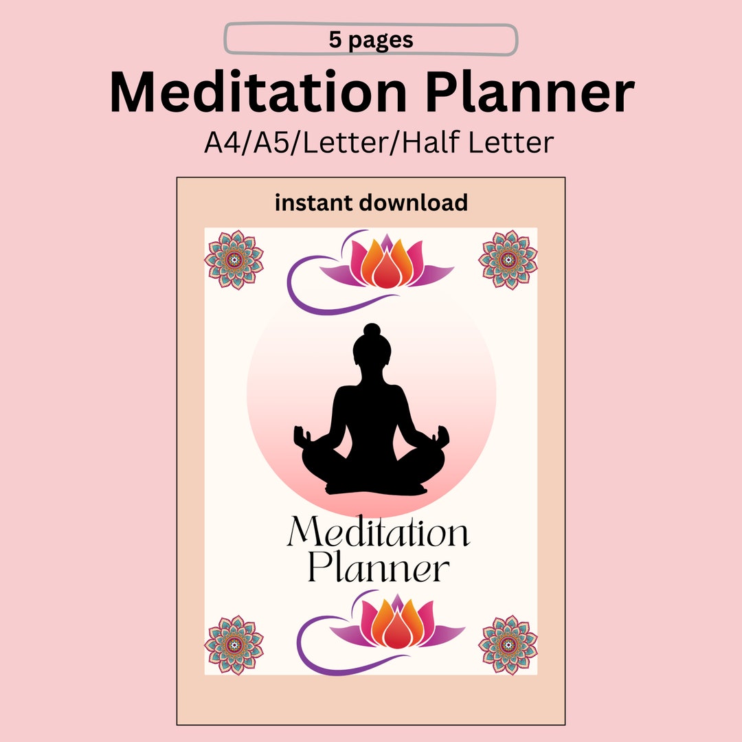 Meditation Planner, Mindset Tracker, Wellness Tracker, Instant Download ...