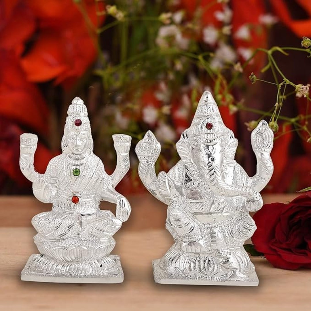 BHAKTI SAGAR Lakshmi Ganesha Murti Idol Set for Puja Home Decoration ...