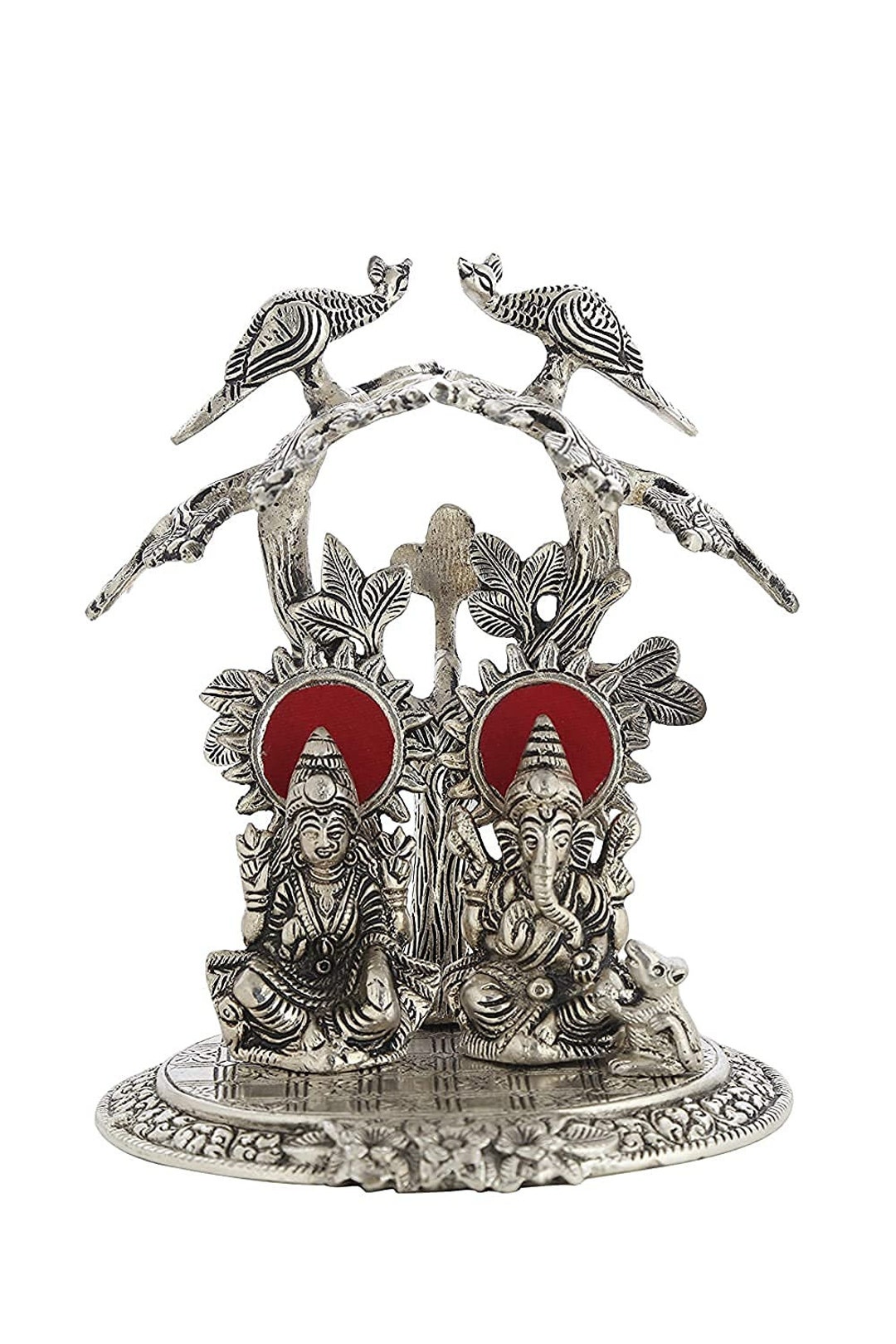 BHAKTI SAGAR Laxmi Ganesh in Tree Idol Lakshmi Ganpati Silver Plated ...