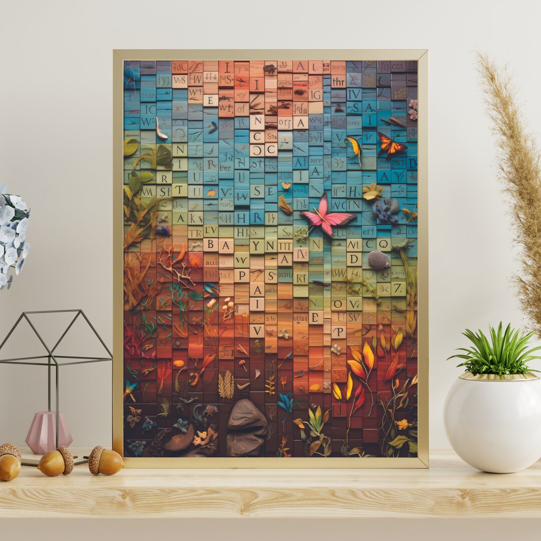 Nature-inspired Custom Scrabble Art Personalized Game Room Decor, Board ...