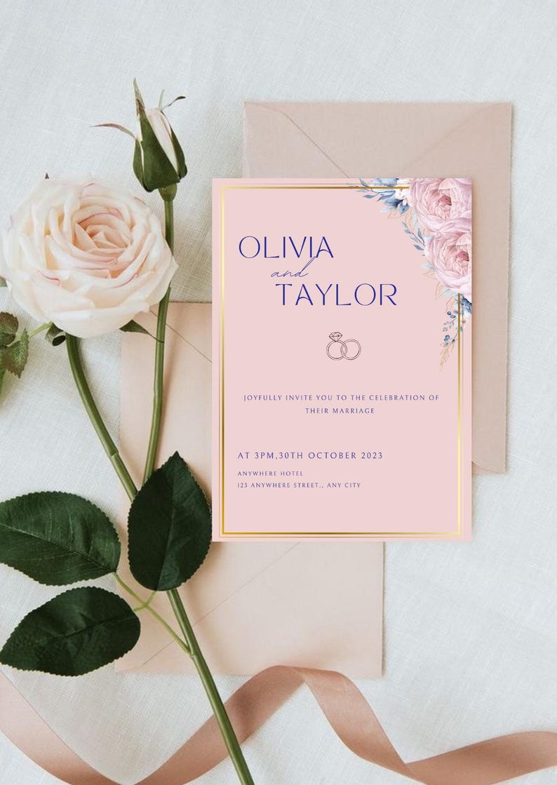 Editable Wedding Invitation Template - Etsy