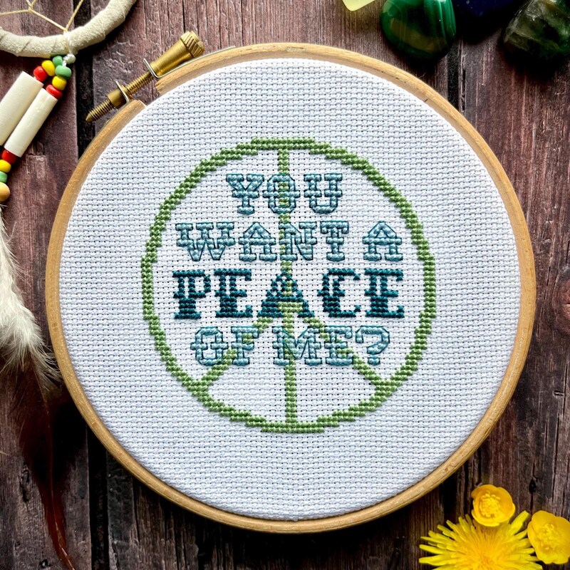 Peace Sign Cross Stitch - Etsy
