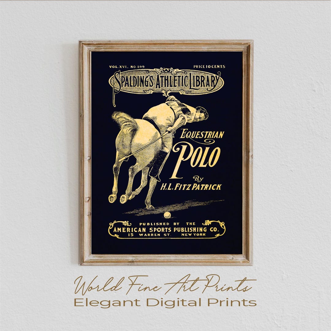 Vintage Equestrian Polo Poster Download, Spalding Athletic Library Art ...