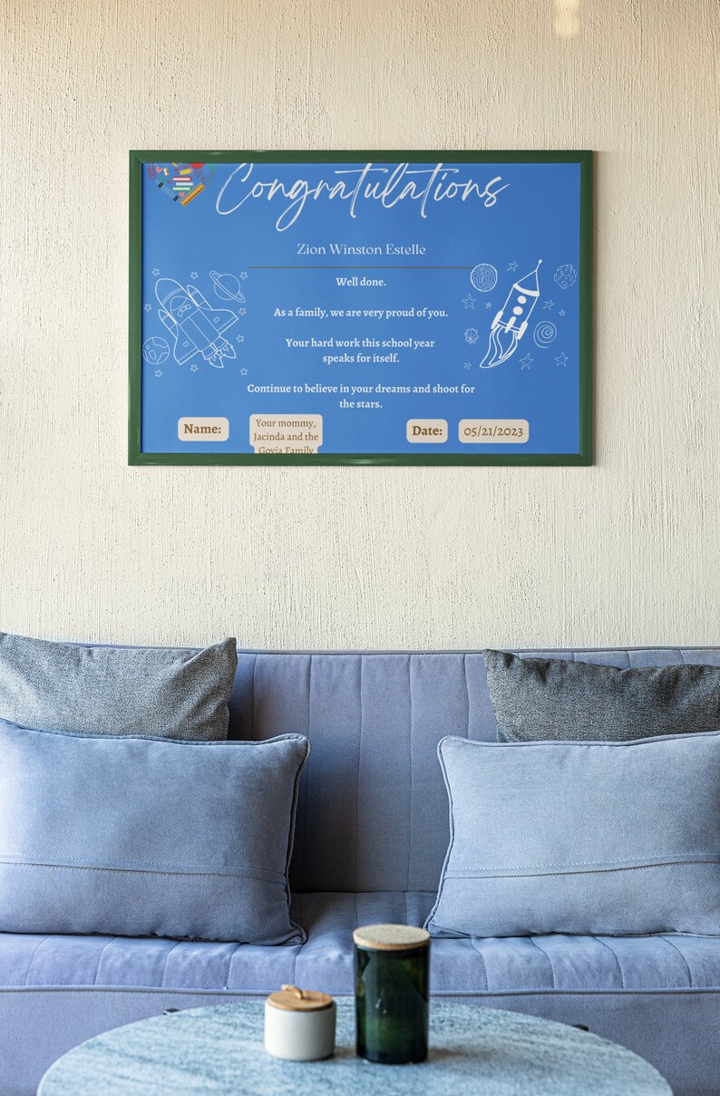 Congratulations Certificate for Kids (blue) - Etsy