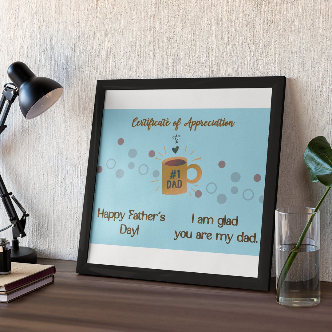 Father's Day Certificate of Appreciation - Etsy