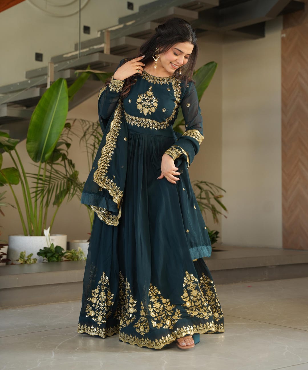 Infinity Dress | Stunning Teal Green Convertible Gown With Full Sleeves ...