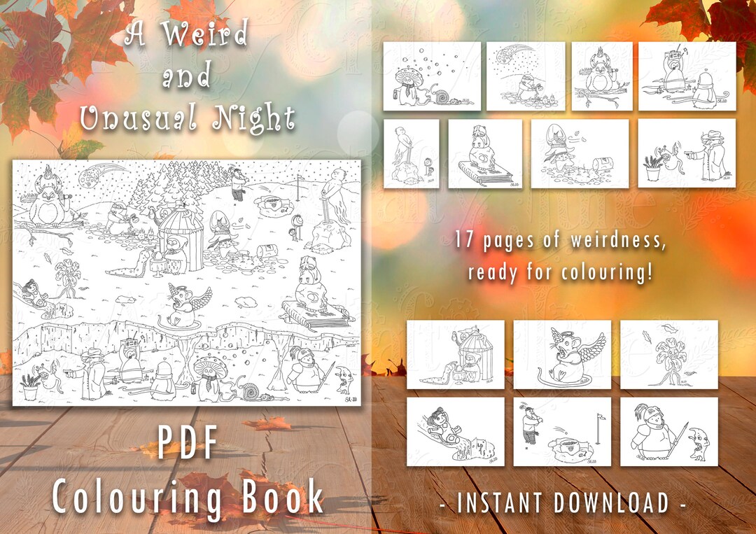 A Weird and Unusual Night - the Colouring Book | Instant Digital ...