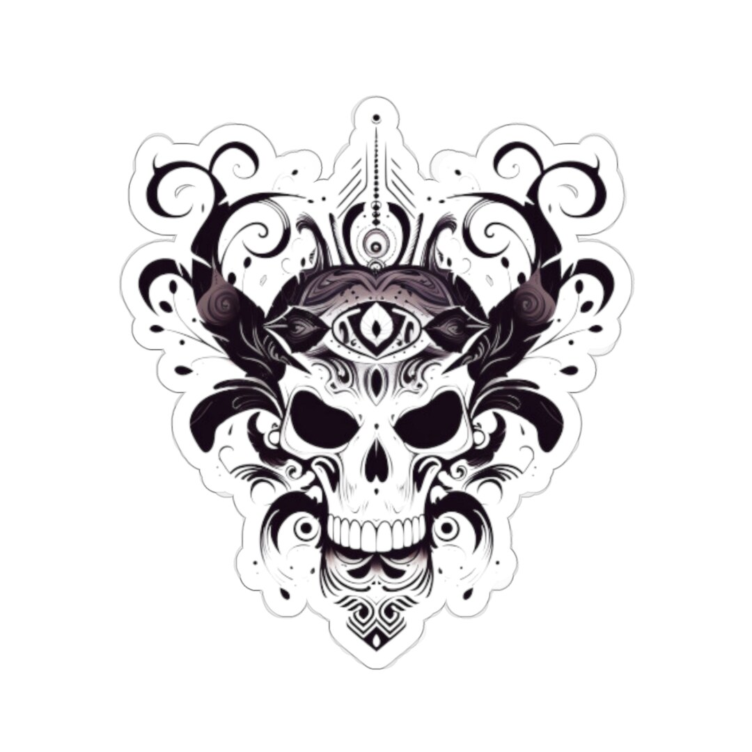 Gothic Skull Sticker, Celtic Sticker, Goth Sticker, Vibrant Stickers ...