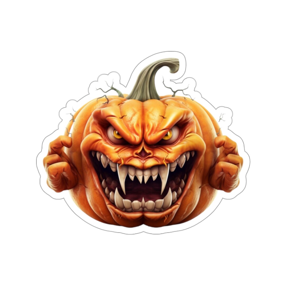 Angry Pumpkin Sticker, Halloween Sticker, Funny Stickers, Pumpkin ...