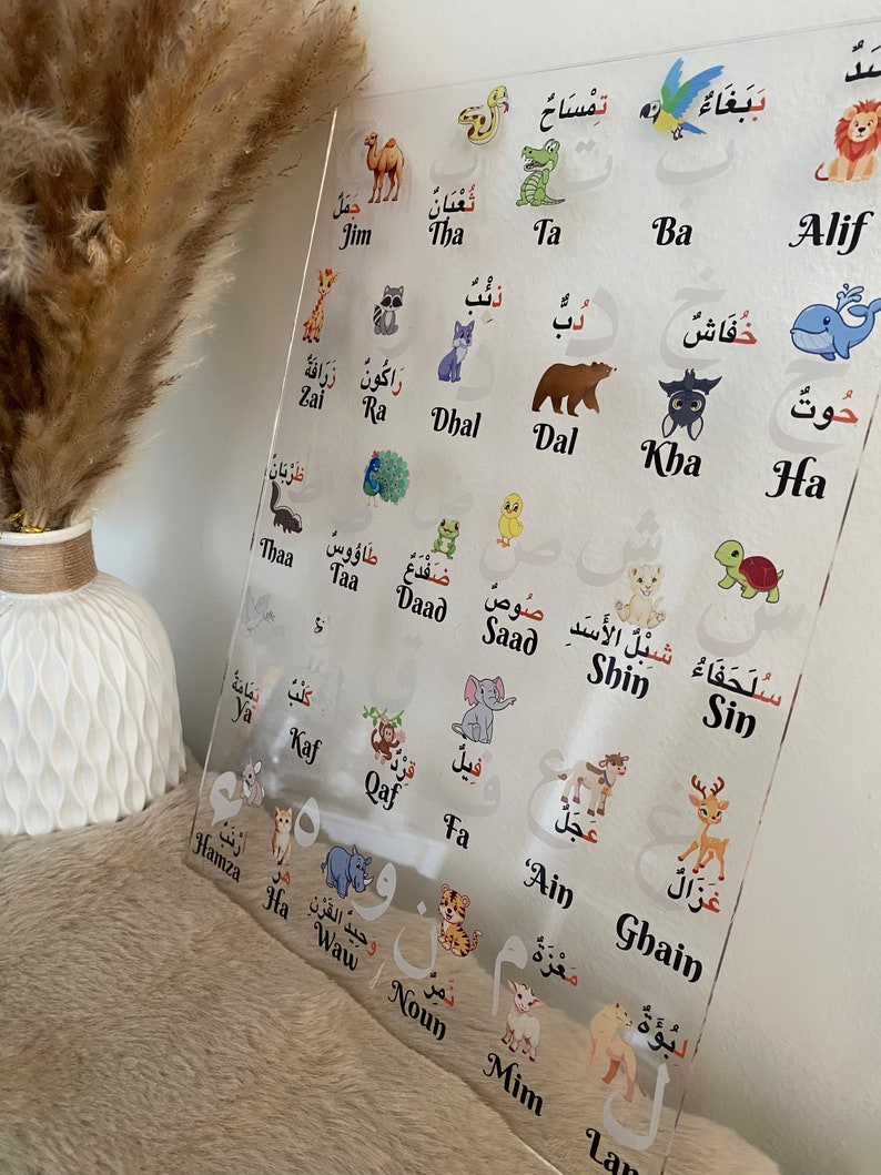 Islamic ARABIC ALPHABET PAINTING Plexiglass Acrylic Prayer Invocation ...