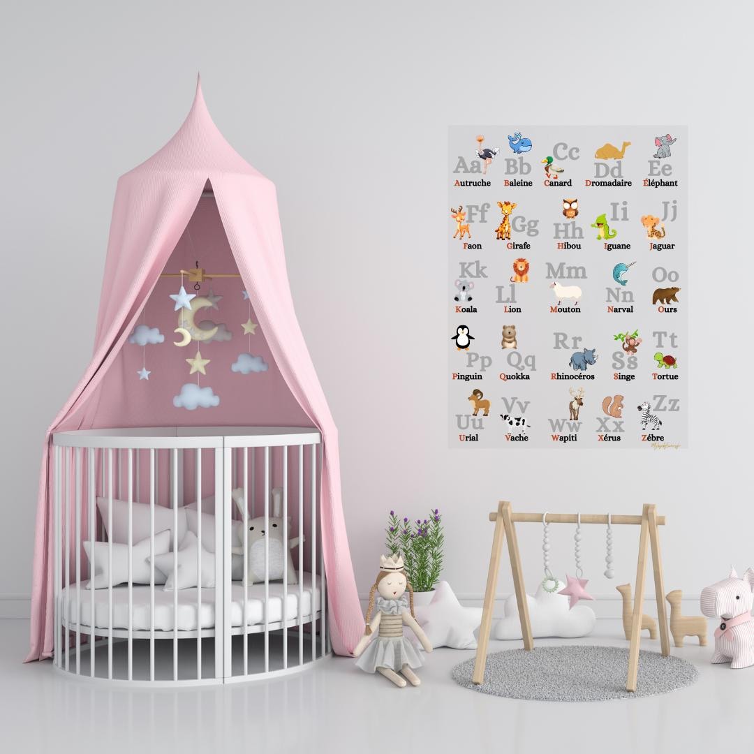 FRENCH ALPHABET BOARD - (animals) With Erasable Marker - Plexiglass ...