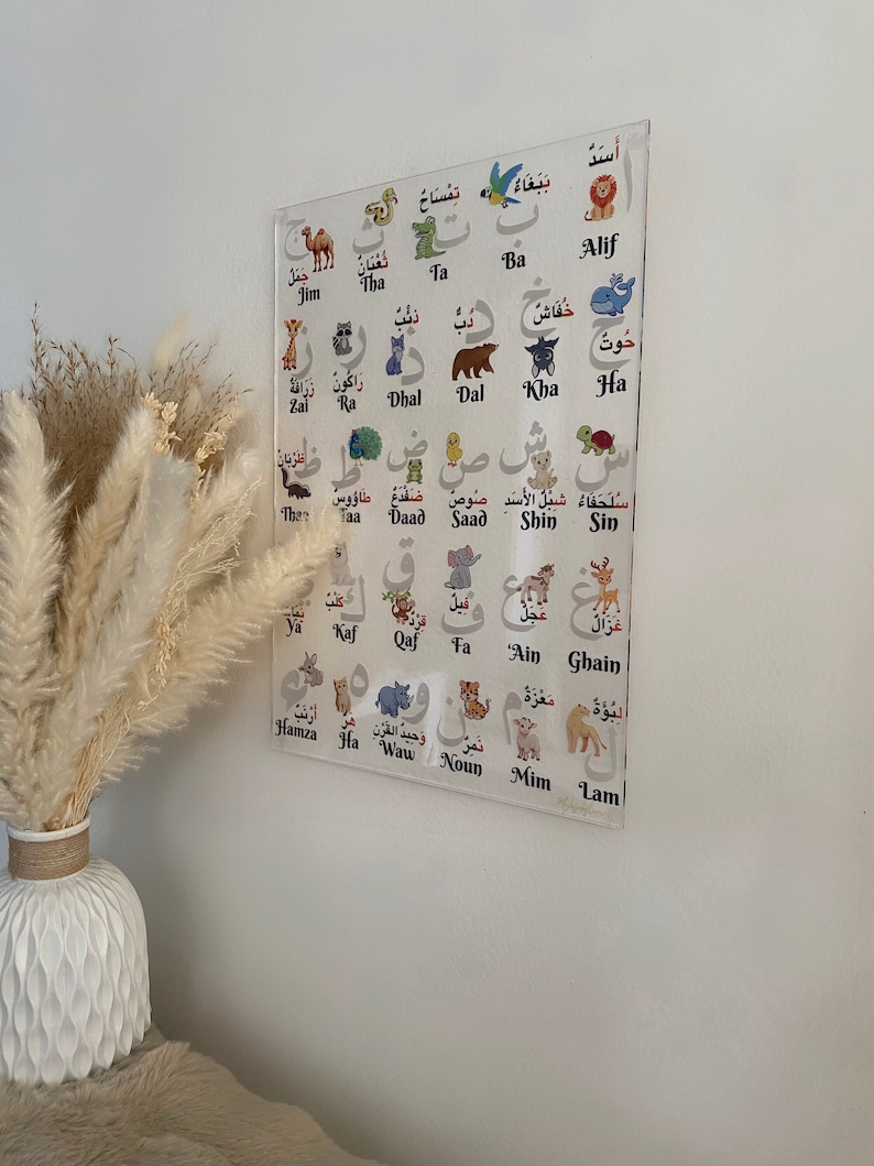 Islamic ARABIC ALPHABET PAINTING Plexiglass Acrylic Prayer Invocation ...