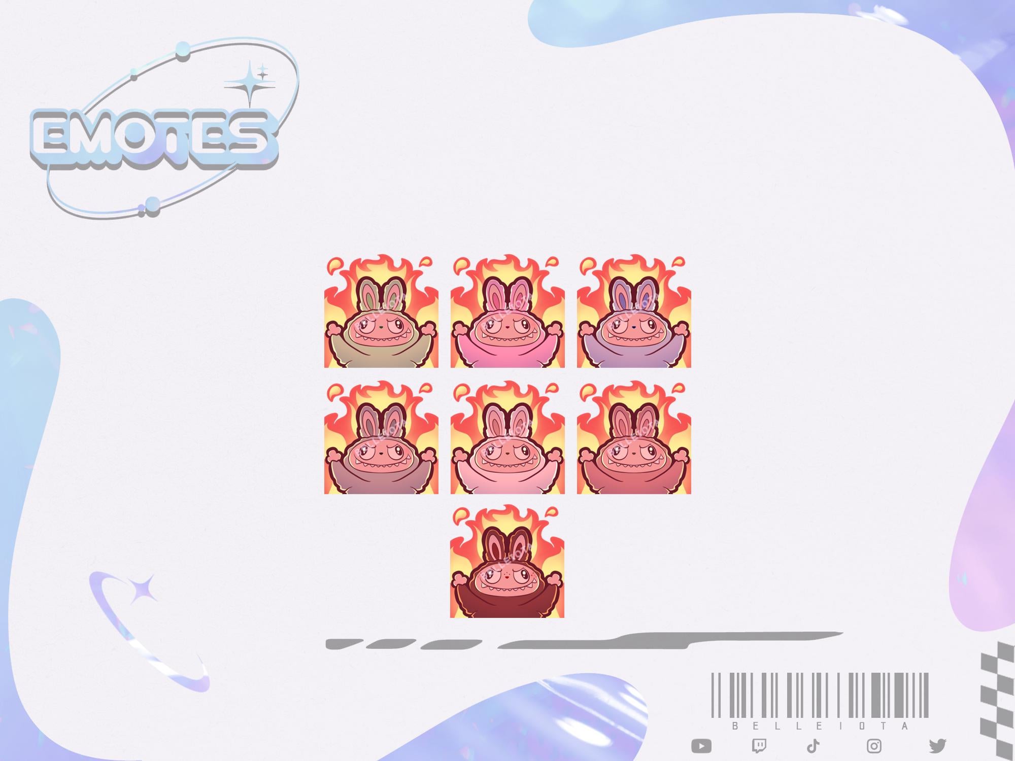 Labubu Chaos Emote Set: Twitch, Discord, Youtube Sticker Set (digital ...