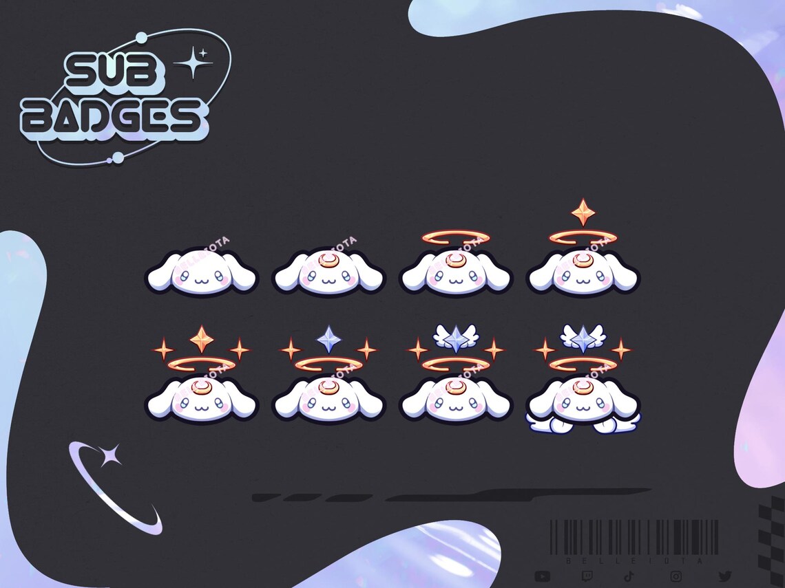 Celestial Blue Puppy Sub Badges - Discord Angelic Role Icons, Youtube ...