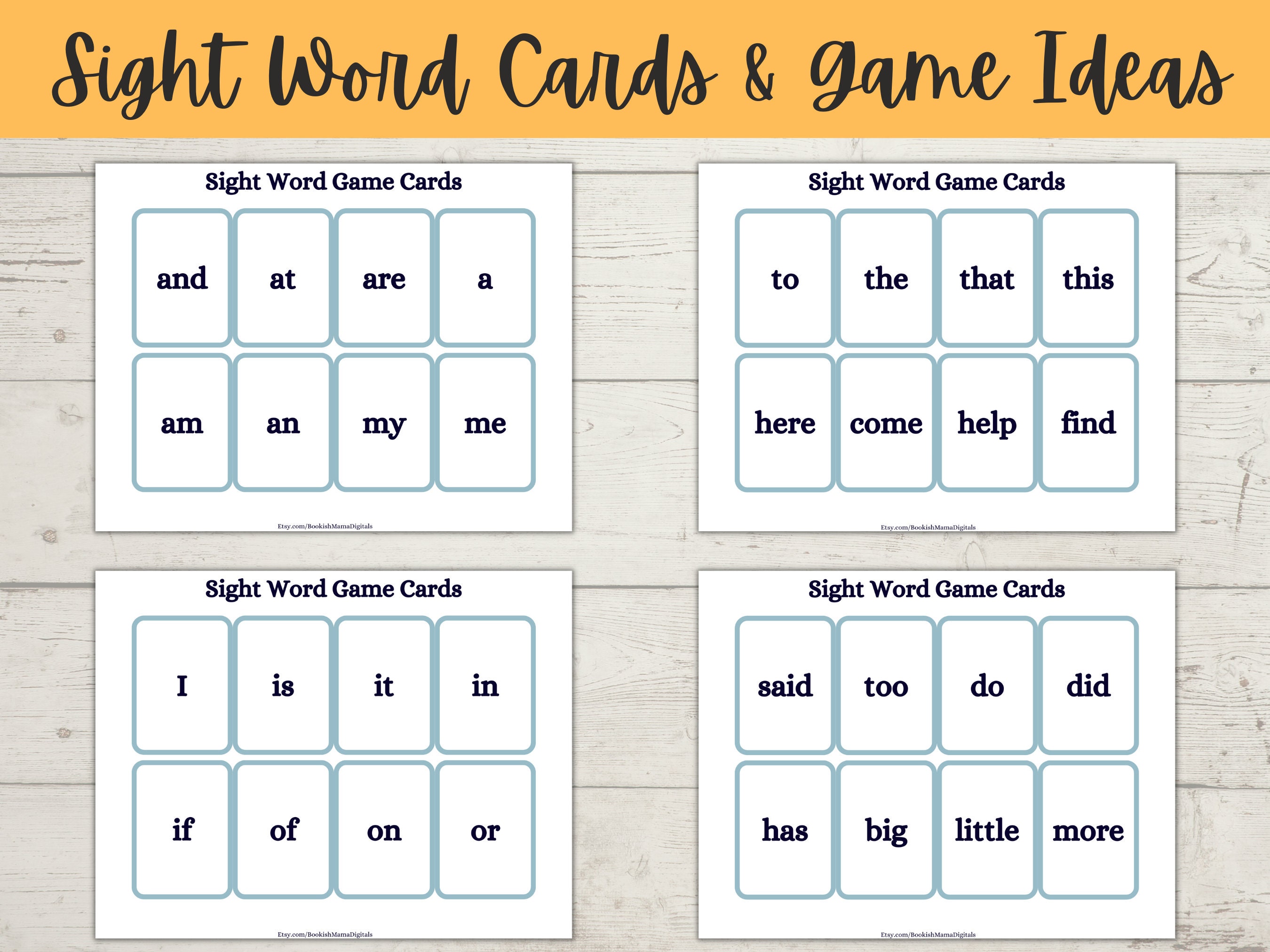 Sight Word Flash Cards, Sight Word Game Ideas, Sight Word Printables ...