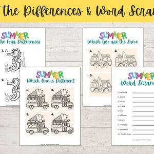 Summer Activities for Kids, Summer Games for Kids, Summer Coloring ...