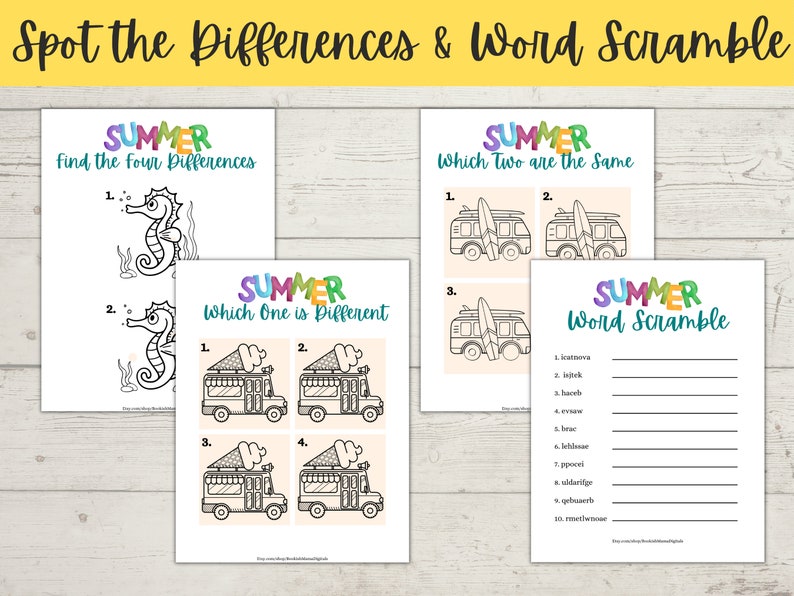 Summer Activities for Kids, Summer Games for Kids, Summer Coloring ...