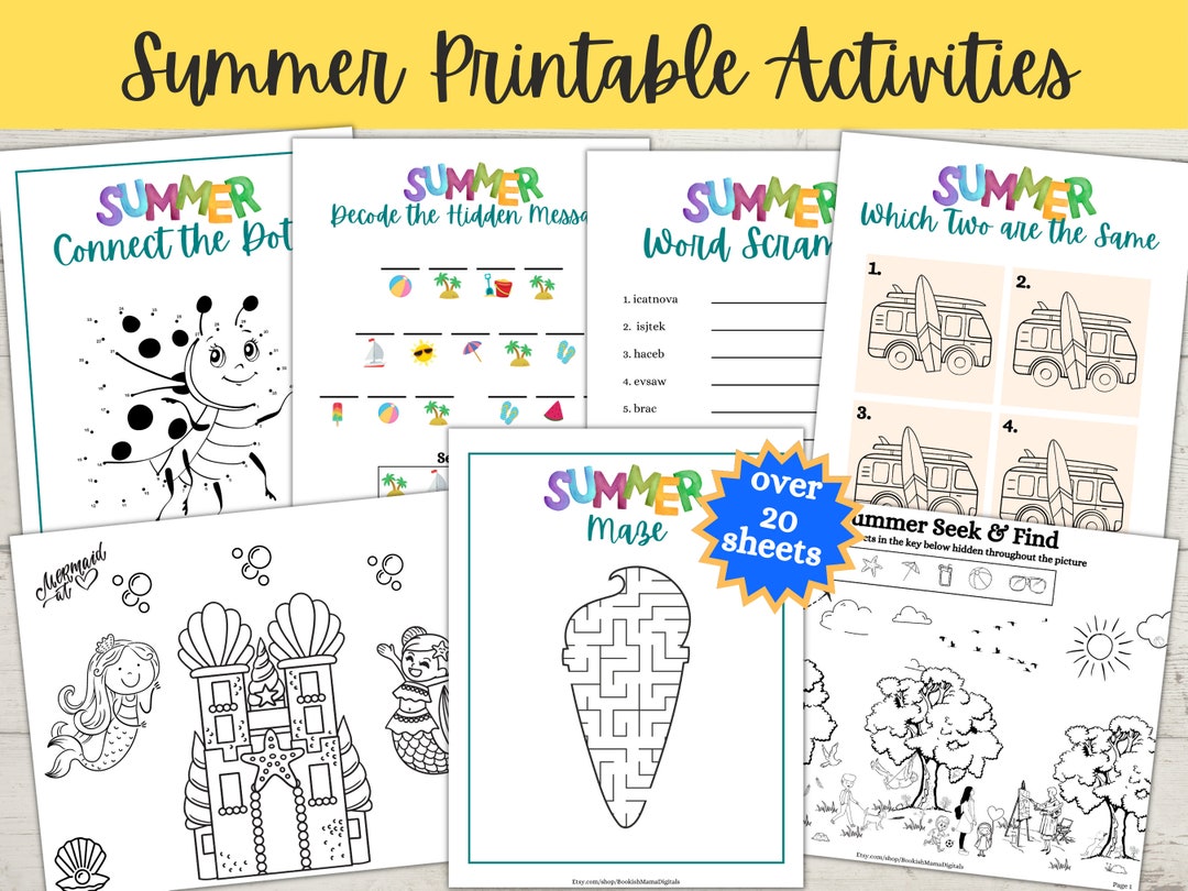 Summer Activities for Kids, Summer Games for Kids, Summer Coloring ...