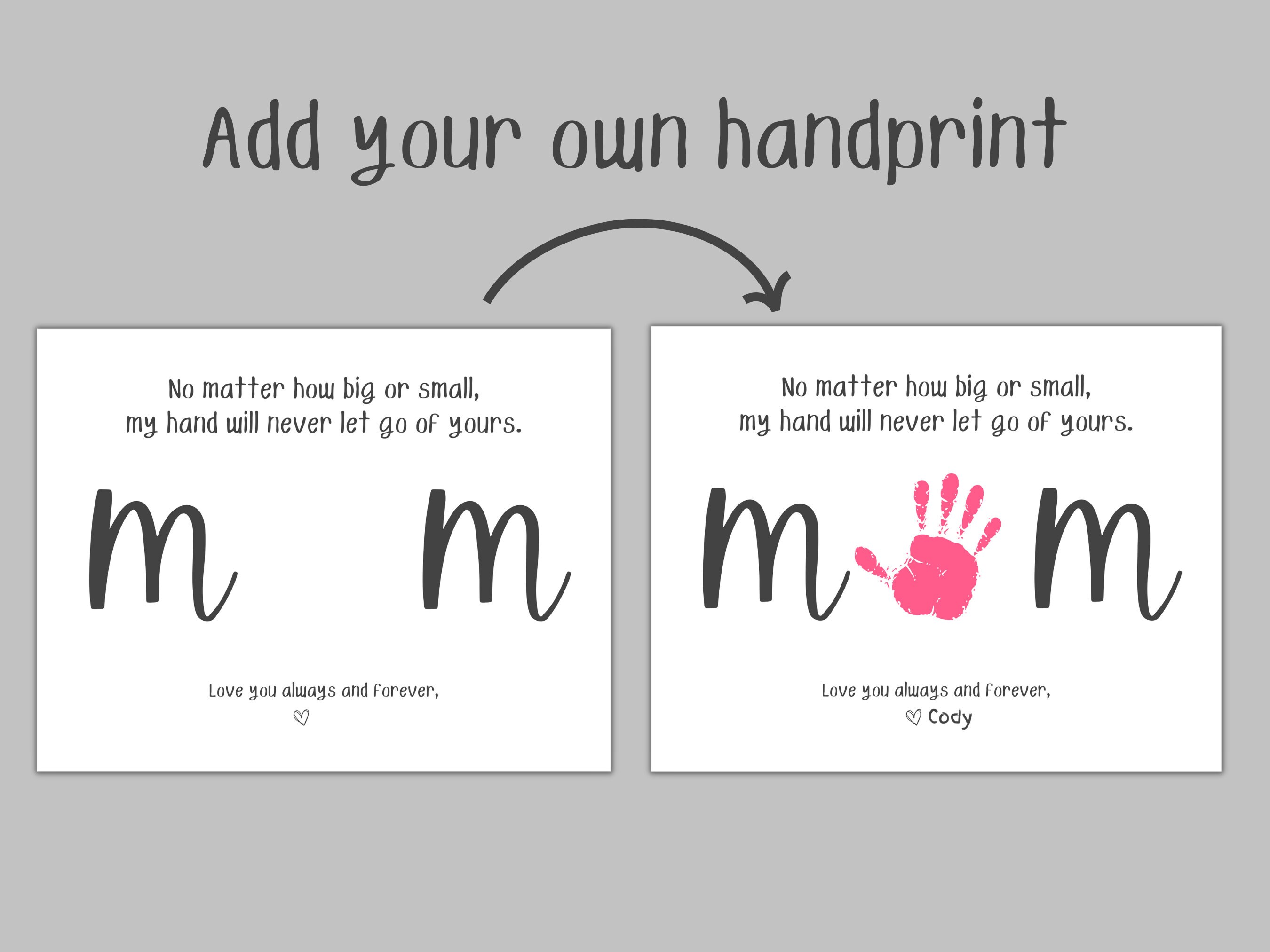 Mother's Day Handprint Art, Kids Handprint Craft, Personalized Mom ...