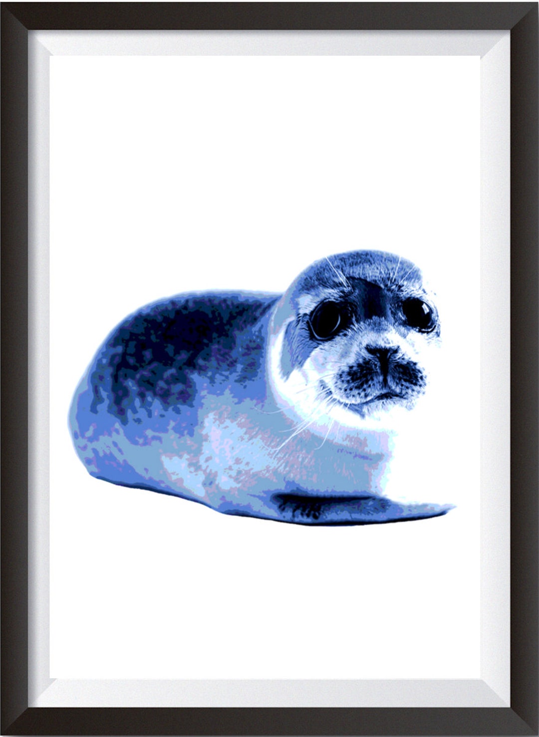Seal & Seal Pup Art Hamptons Style Beach Themed Sea Life - Etsy