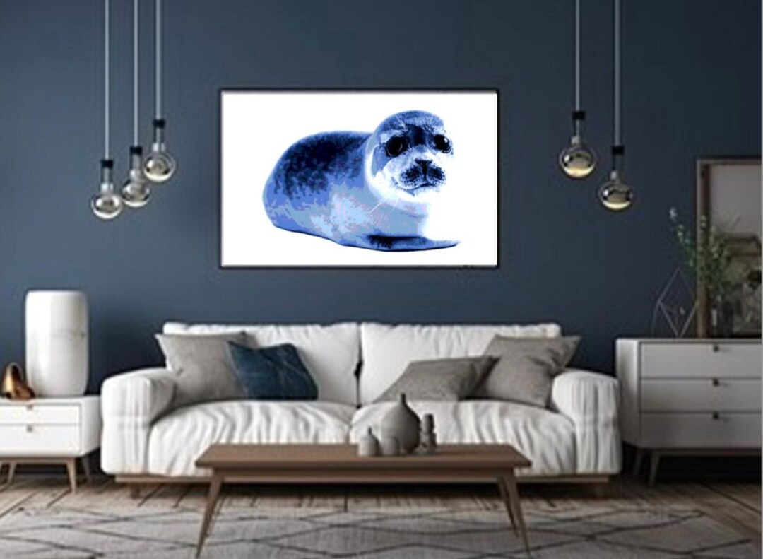 Seal & Seal Pup Art, Hamptons Style Beach Themed Sea Life DIGITAL PRINT ...