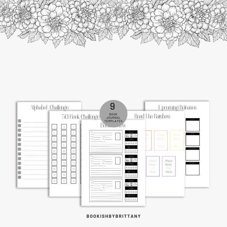 Book Journal Bundle Templates Printable Reading Journal, Reading ...