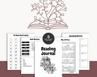 Book Journal Bundle Templates Printable Reading Journal, Reading ...