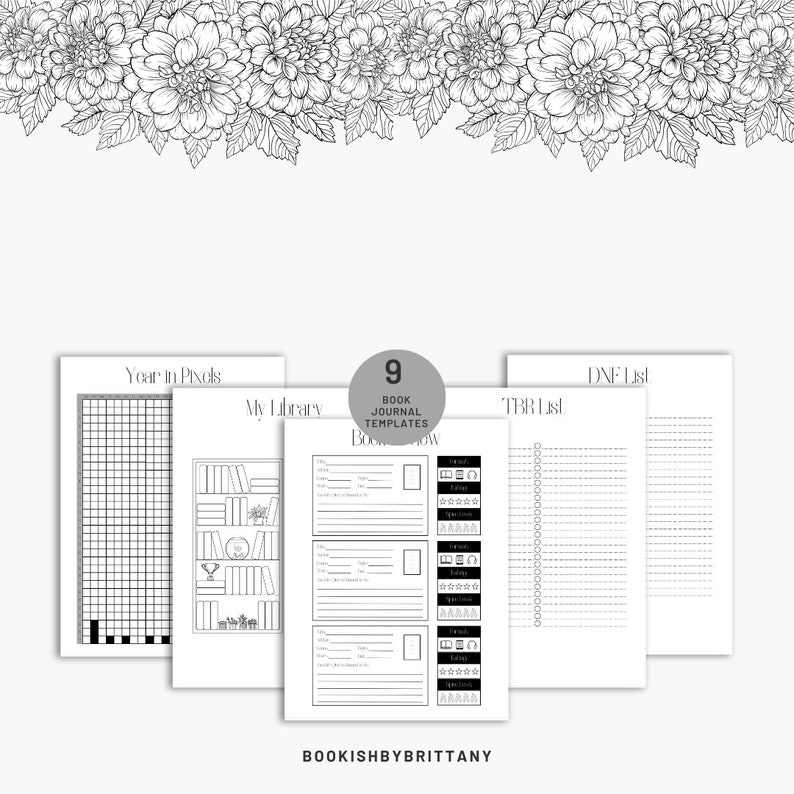 Book Journal Bundle Templates Printable Reading Journal, Reading ...