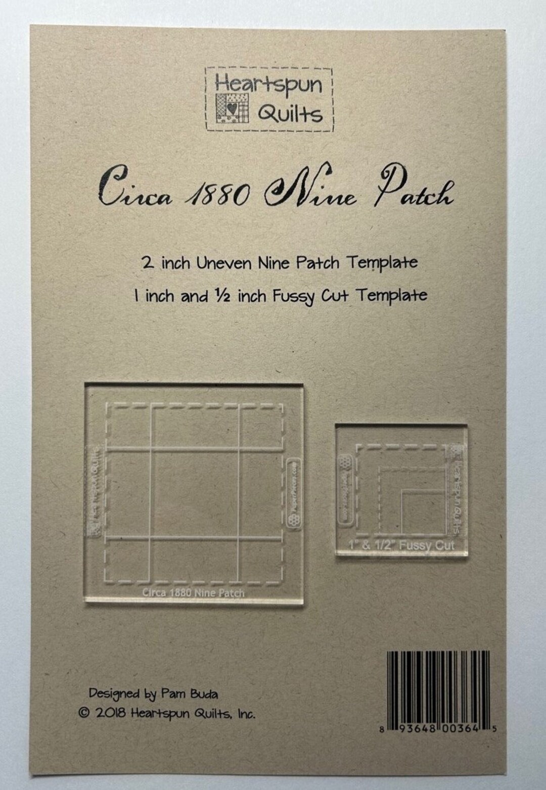 Circa 1880 Nine Patch Quilt Templates Designed by Pam Buda - Heartspun ...