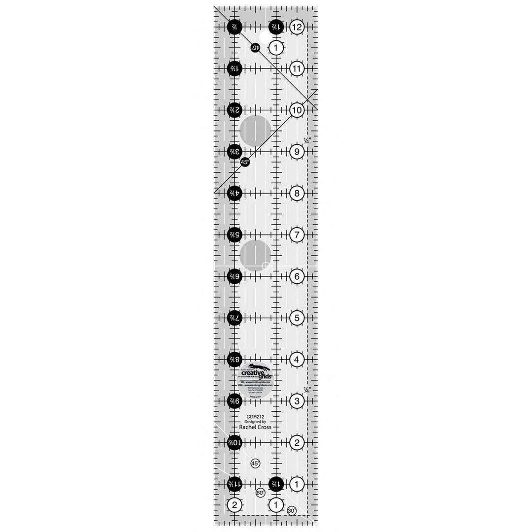 Creative Grids #CGR212 Quilt Ruler - 2 1/2" X 12 1/2" - Great Ruler for ...