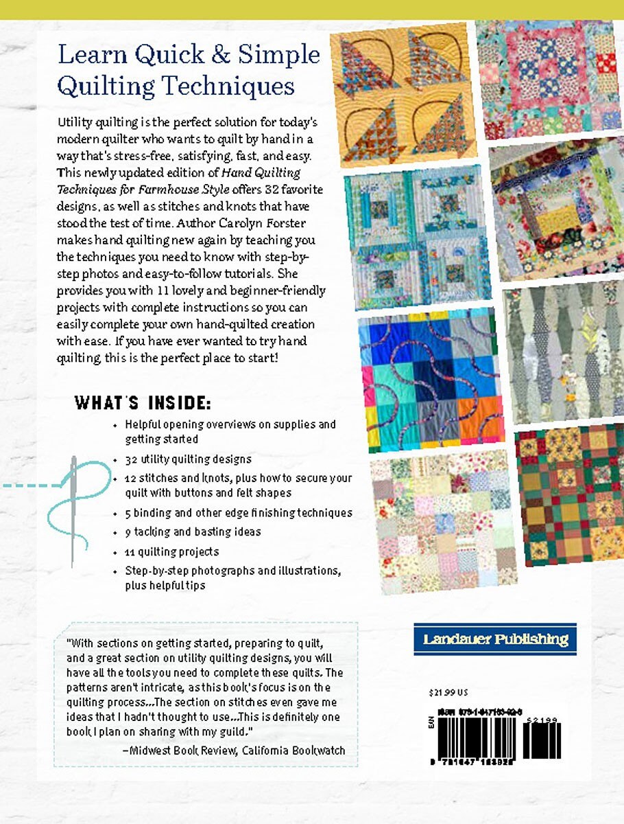 Hand Quilting Techniques for Farmhouse Style - Book - Easy, Stress-free ...
