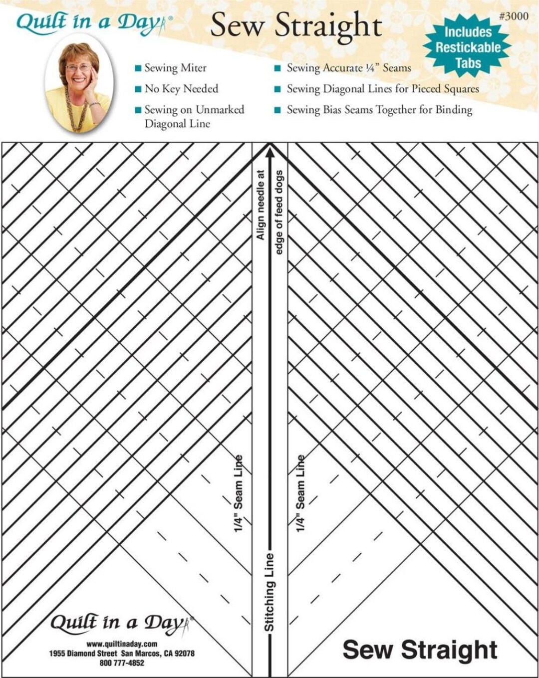 Quilt in A Day Sew Straight Guide Sew Accurate 1/4 Seams - Etsy