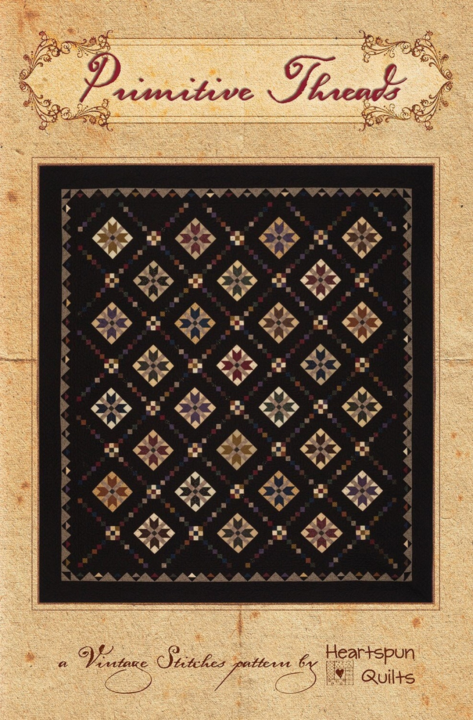 Primitive Threads by Pam Buda for Heartspun Quilts; 86" X 94"; Printed ...