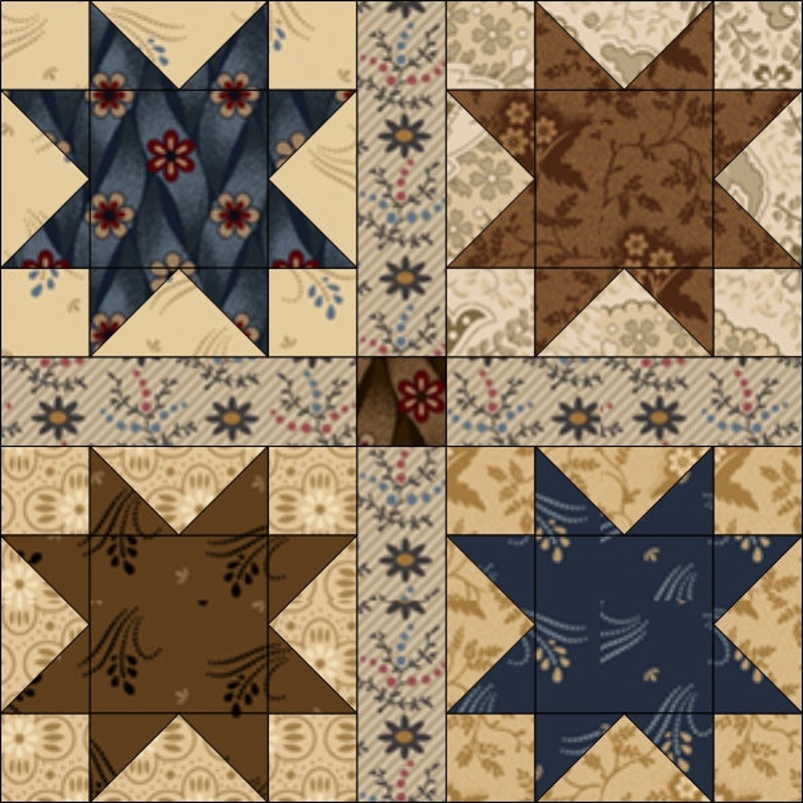 Maple House Quilt Pattern by Pam Buda of Heartspun Quilts; 73 3/4"x89 ...